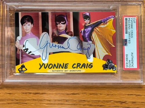 Yvonne Craig Batgirl Batman 1966 Adam West signed autograph card PSA ...