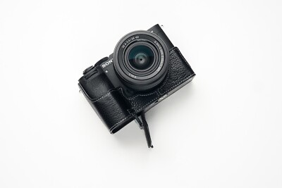 Real Leather Half Camera Case Bag Cover for Sony A7C ii A7CR A7C Mark ...