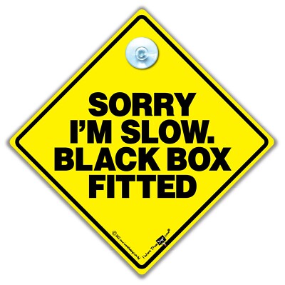 Sorry I'm Slow Black Box Fitted Car Sign, Suction Cup Sign for Black ...