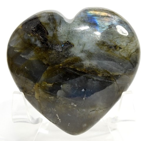 60mm Rainbow Flash Labradorite Heart Polished Natural Feldspar Mineral ...