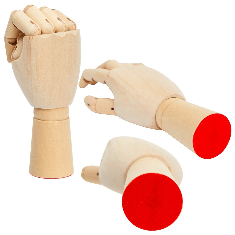 Wooden Hand Model, 7" Art Mannequin Figure with Posable Fingers for ...