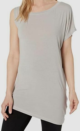 $55 Indygena Women's Gray Scoop Neck Asymmetrical Long Sleeve Blouse ...