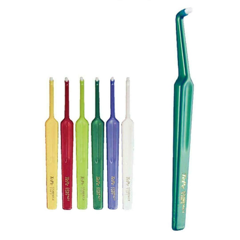 TePe Compact Single Tufted Toothbrush Kids Implants Dentures Braces ...