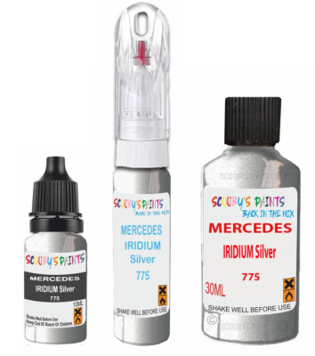 MERCEDES 775 IRIDIUM SILVER PAINT TOUCH UP PEN/BRUSH FOR SCRATCH CHIP ...