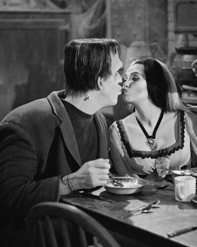 The Munsters classic of Herman & Lily kissing at breakfast table 16x20 ...