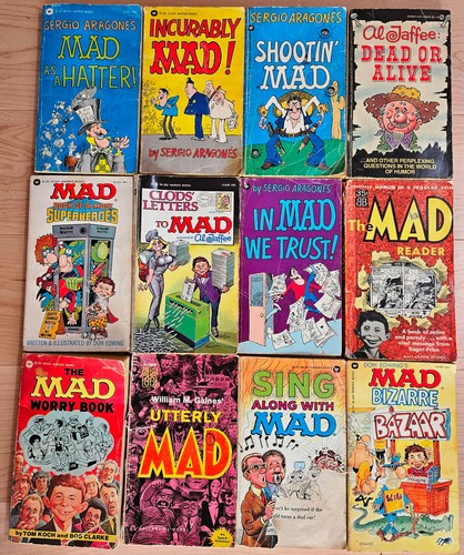 Mad Magazine Lot of 12 books with Al Jaffee, Sergio Aragones, Mad ...