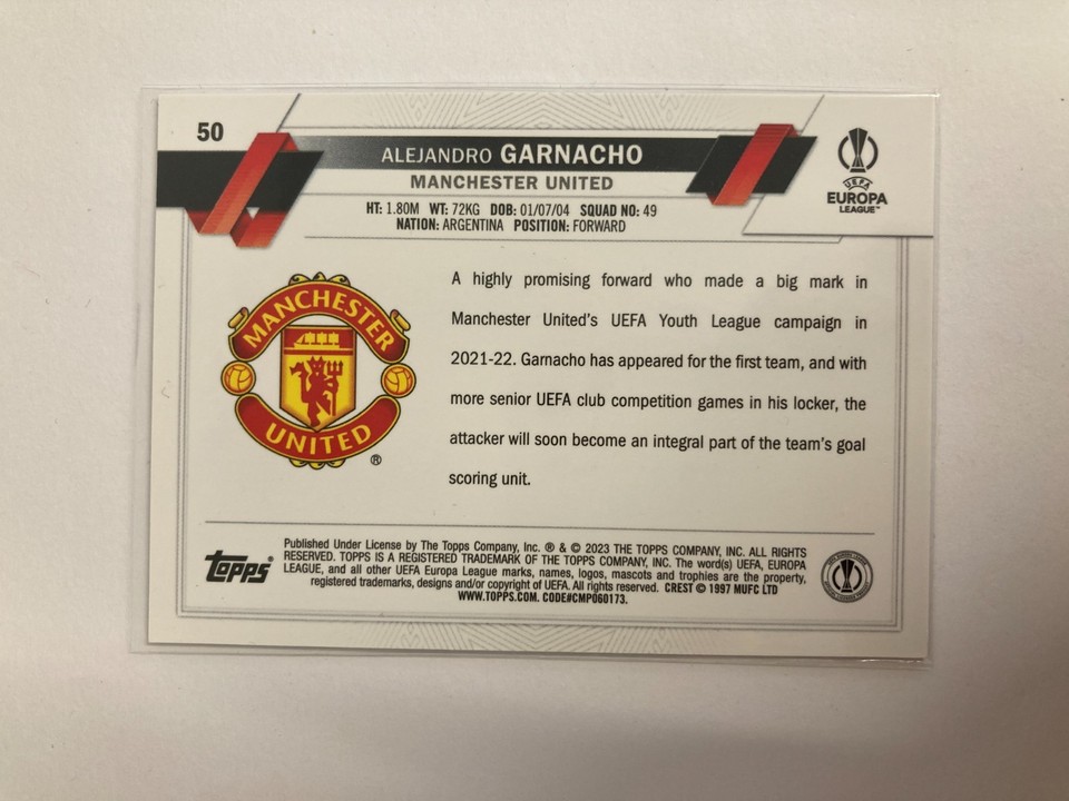 TOPPS FLAGSHIP 2023 ALEJANDRO GARNACHO MAN UTD RC BASE | eBay UK