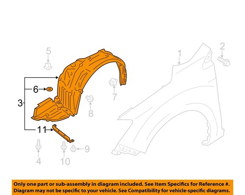 SUBARU OEM 12-14 Impreza Fender Fender Components-Fender Liner ...