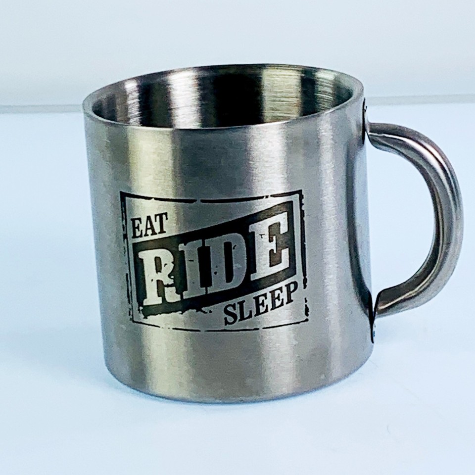 Vintage Marlboro Coffee Mug Eat Ride Sleep Stainless Steel Camping Cup ...