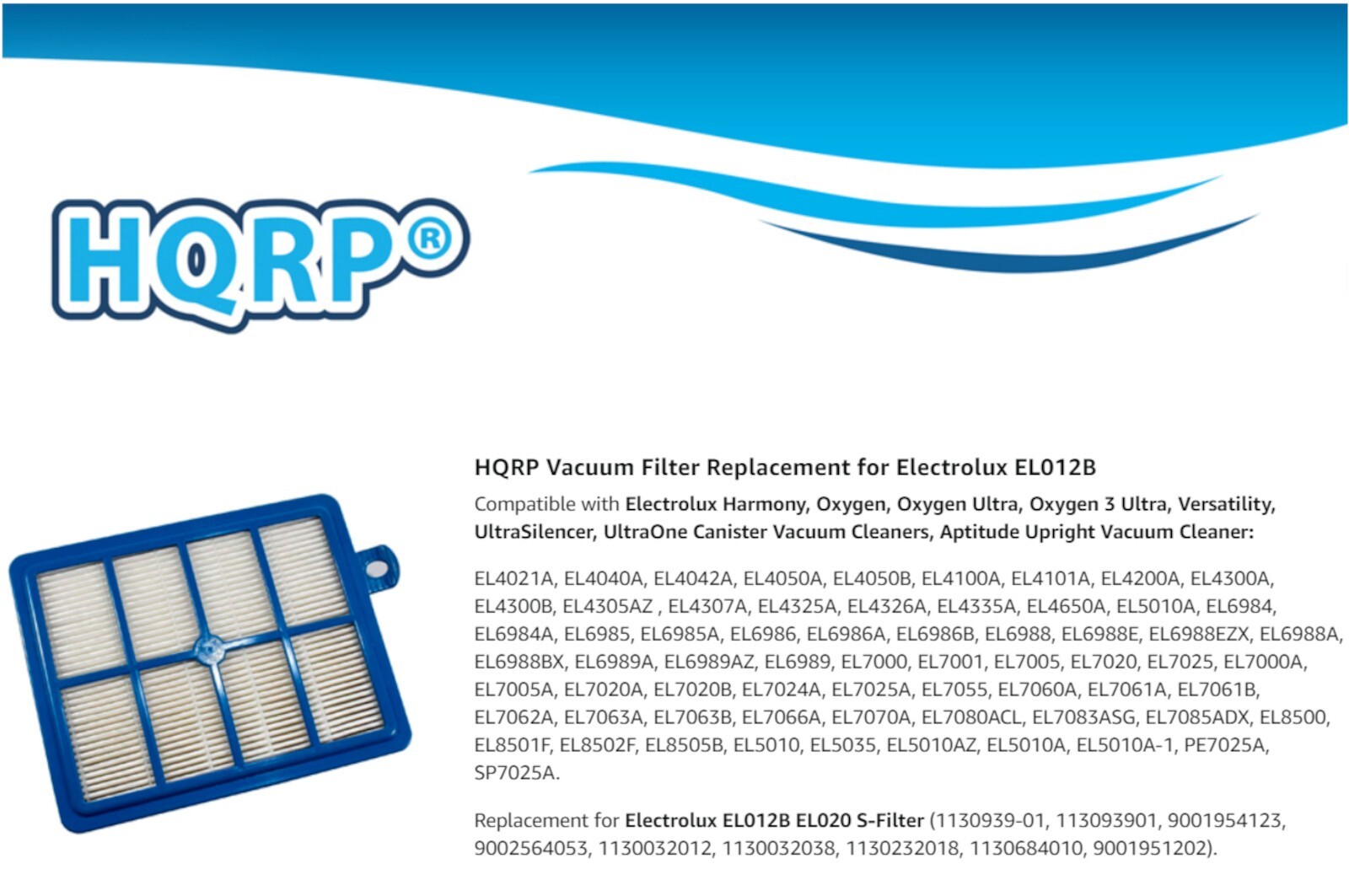 4-Pack HQRP Filters for Electrolux Harmony, Oxygen, Oxygen Ultra ...