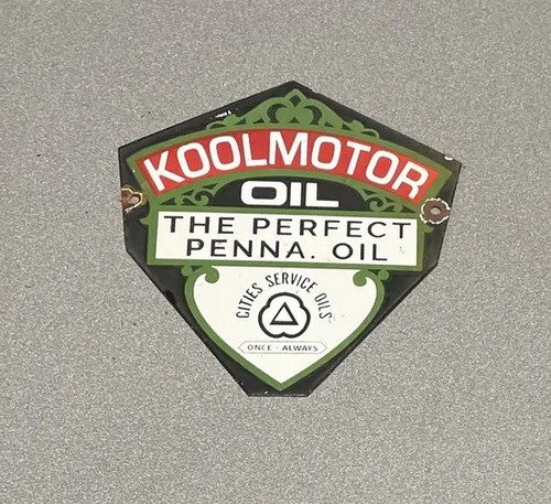 VINTAGE KOOLMOTOR PORCELAIN SIGN CAR GAS TRUCK GASOLINE | eBay