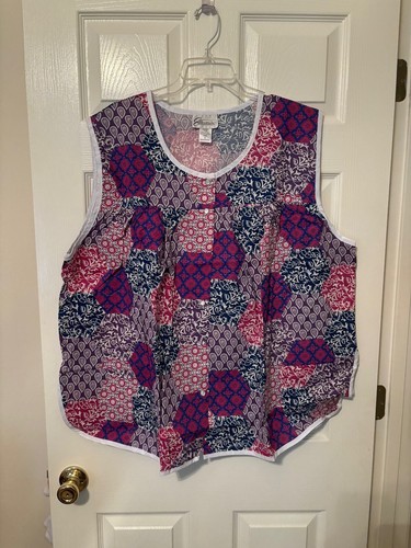4X Easy Essentials cobbler apron snap front Purple Patch Work 2 pockets ...