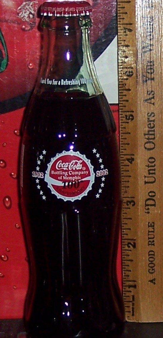 2002 MEMPHIS TENNESSEE COCA COLA BOTTLING COMPANY 100TH ANNIVERSARY 8OZ ...