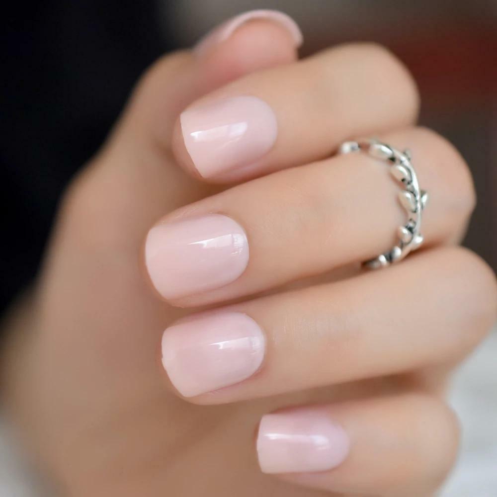 Plain Pink Acrylic Nails