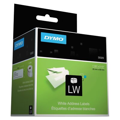 DYMO LW 30320 Authentic Address Labels, 1-1/8 x 3-1/2, 2 Rolls of 260 ...