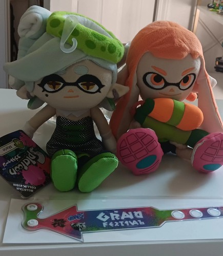 Splatoon Marie and Inkling Girl Plush & Grand Festival Braclet Bundle ...