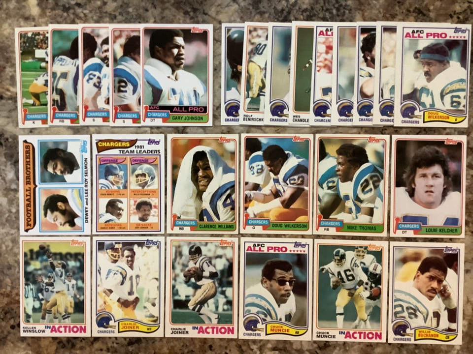 1981 1982 Topps San Diego Chargers Team Set Lot 44 Cards Winslow RC ...