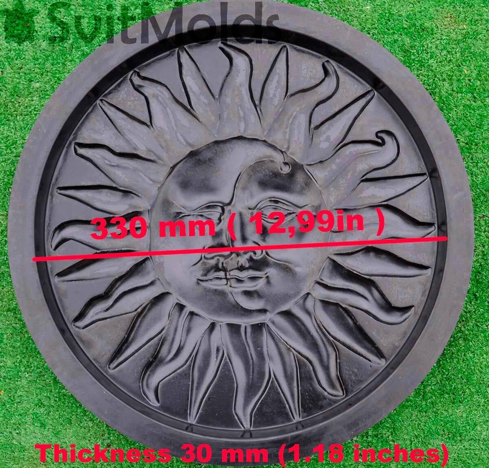 Concrete Mold Sun Moon Plaster Concrete Stepping Stone Garden Path ...
