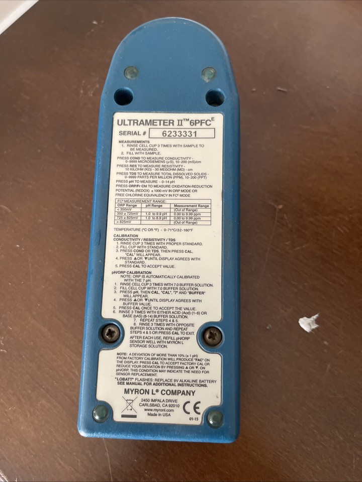 Myron L 6PFC E Ultrameter II Handheld Water Quality Test Meter | eBay