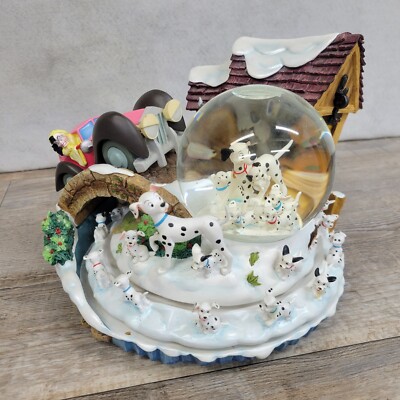 RARE Disney 101 Dalmatians Rotating Car Chase Snow Globe Cruella ...