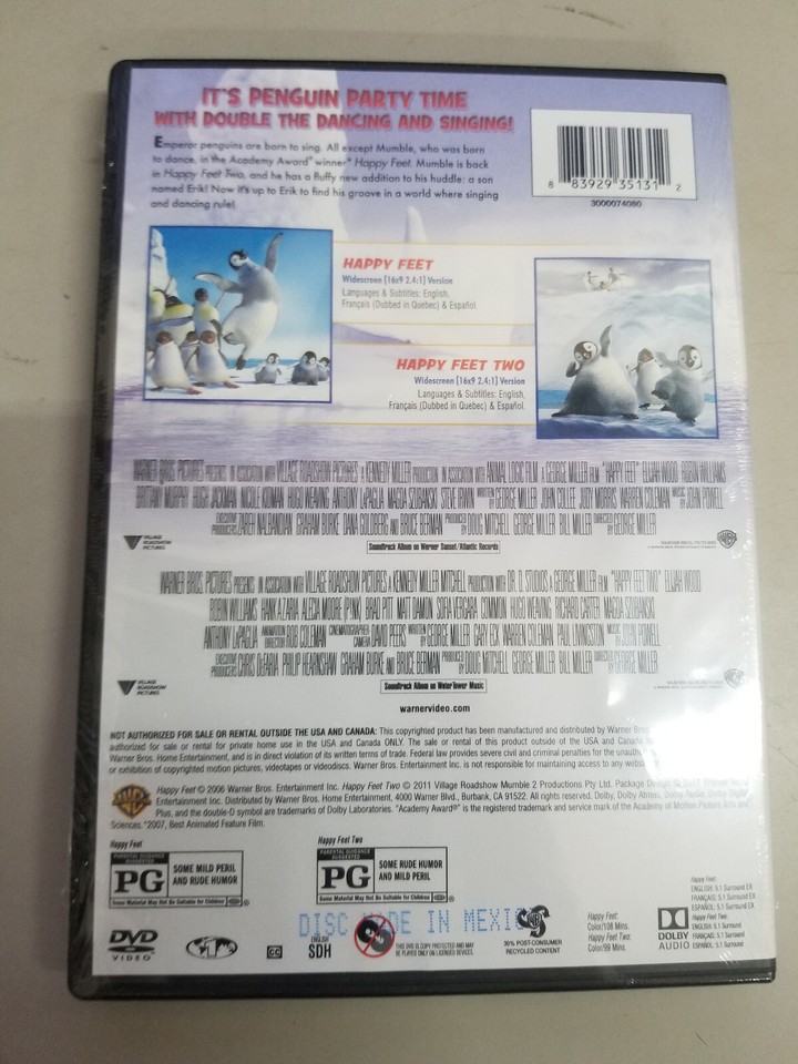 Happy Feet Collection 1 & 2 (2 DVD set, 2017) Children's Brand NEW ...