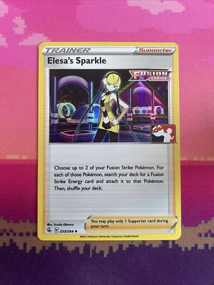 Pokemon Card Elesa's Sparkle Fusion Strike Prize Pack Holo 233/264 Near ...