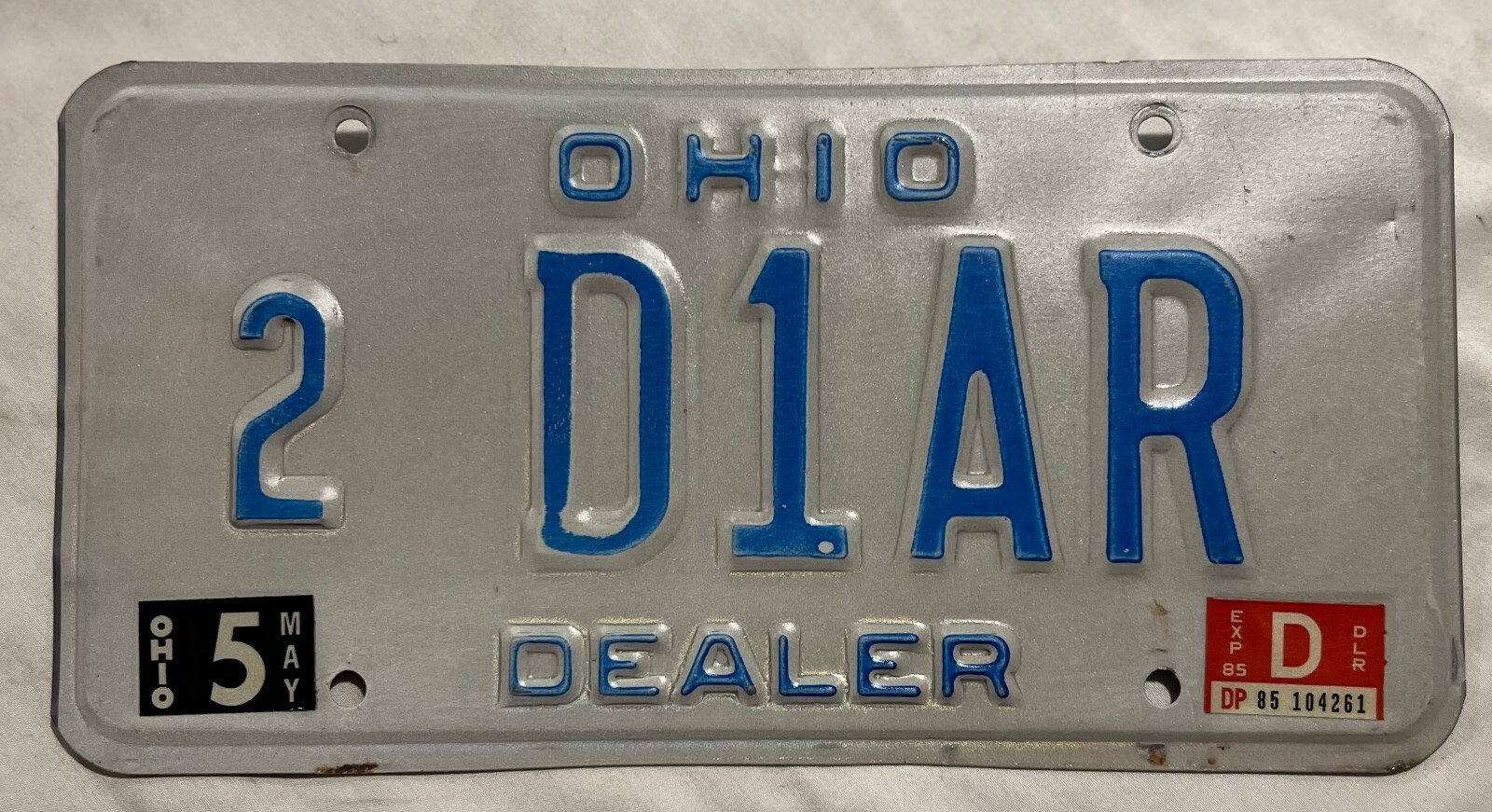 LICENSE PLATES OHIO DEALER D1AR 1985 | eBay