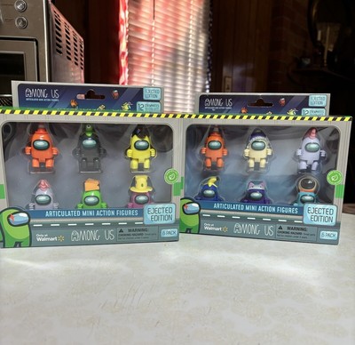 Set Of 2 Among US 2” Crewmate Figures Ejected Edition 6-Pk Walmart Excl ...