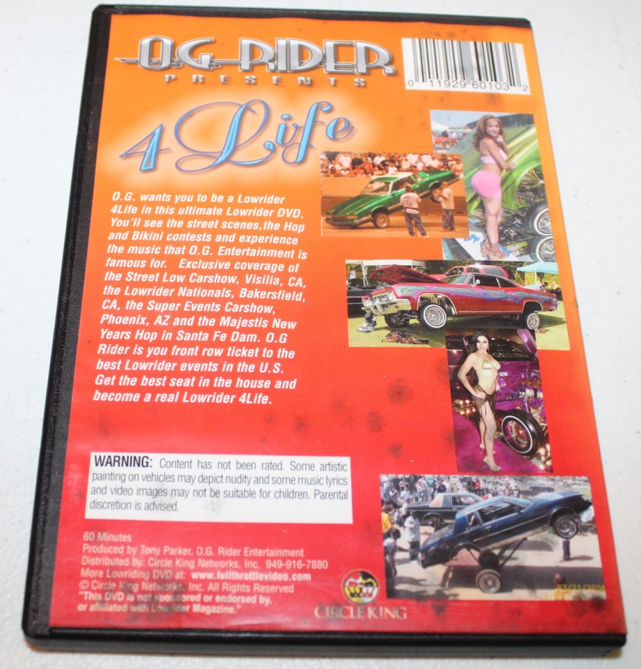 O.G. Rider Presents 4 Life (DVD) Ultimate Lowrider DVD, Carshows, Music ...