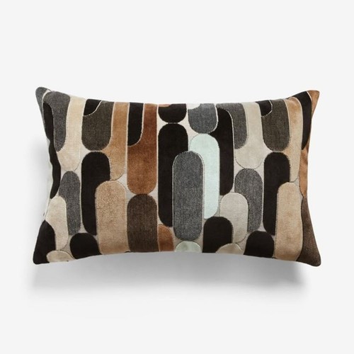 Caldeira Monochrome Rectangle Retro Cut Velvet Throw Pillow Cover | eBay