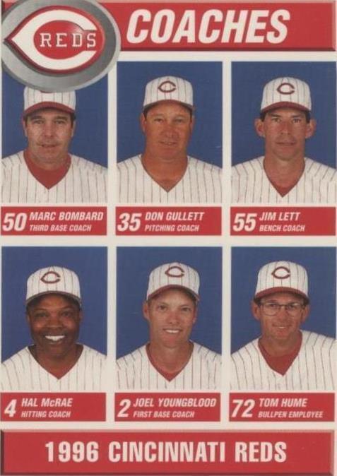 1996 Kahn's Cincinnati Reds - Hal McRae, Don Gullett, Joel Youngblood ...