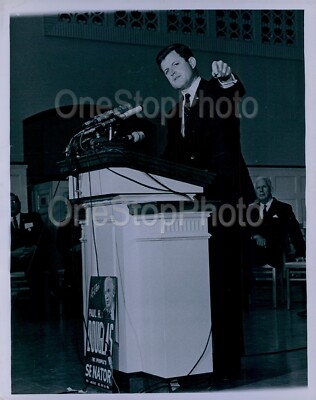 1966 Edward TED KENNEDY Speaking to Students Elmhurst College Press ...