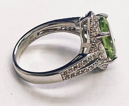 HSN Colleen Lopez Sterling Silver Peridot and White Zircon Ring Size 8 ...