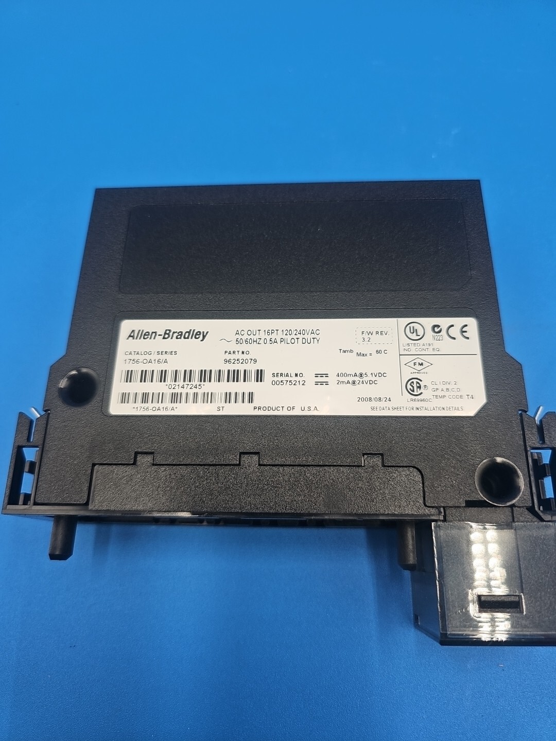 Allen Bradley 1756-OA16 Series A ControlLogix 16 Point AC Output Module ...