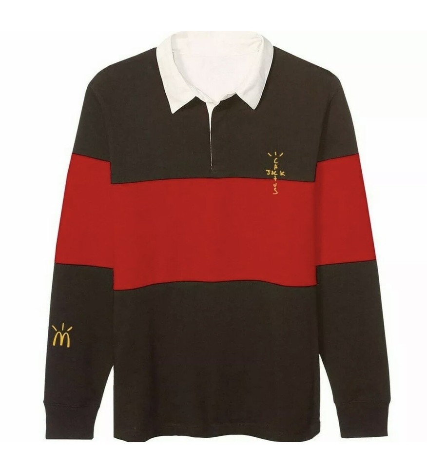 Travis Scott McDonald's Cactus Jack Large Rugby Polo Brown/Red ...