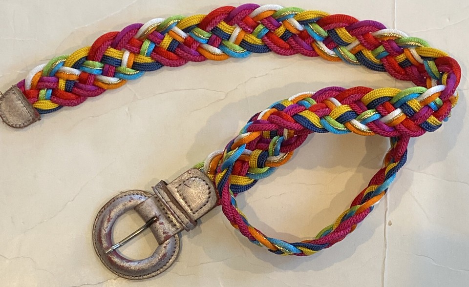 Omega Style Braided Multicolor Belt Medium 33" | eBay