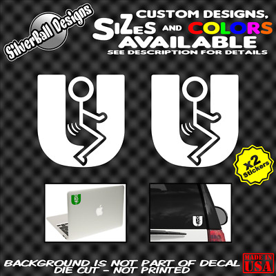 F*ck U you Custom Vinyl Decal Sticker (x2) Car truck window Toolbox ...