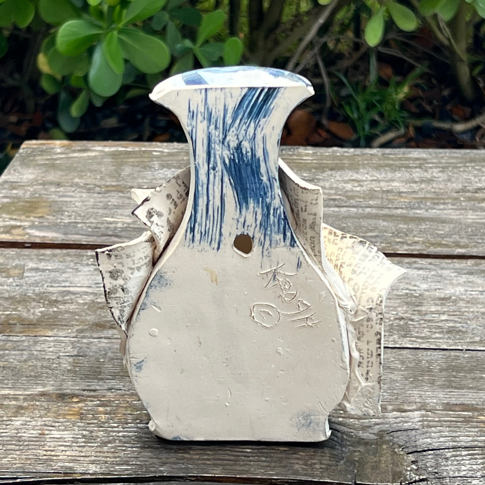 Vintage 1976 Jewish Newspaper Art Pottery Vase Ron Krogh Signed ...