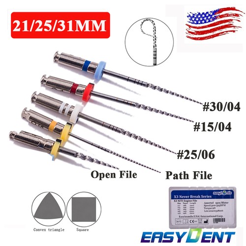 5X Endodontic Files Dental Root Canal X1-X3 Files NITI Never Break ...