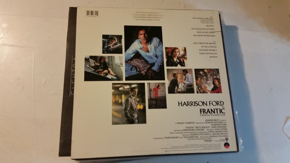 ENNIO MORRICONE Frantic OST LP Elektra soundtrack PROMO 60782-1 US 1988 ...