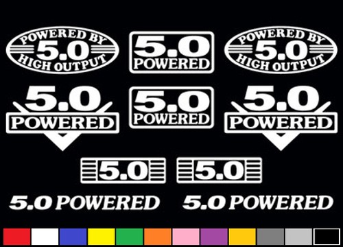 10 DECAL SET 5.0 L V8 POWERED ENGINE STICKERS EMBLEMS 302 305 307 VINYL ...
