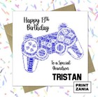 Personalised Birthday Card Gamer PS4 Son Brother Nephew Grandson Gaming ...