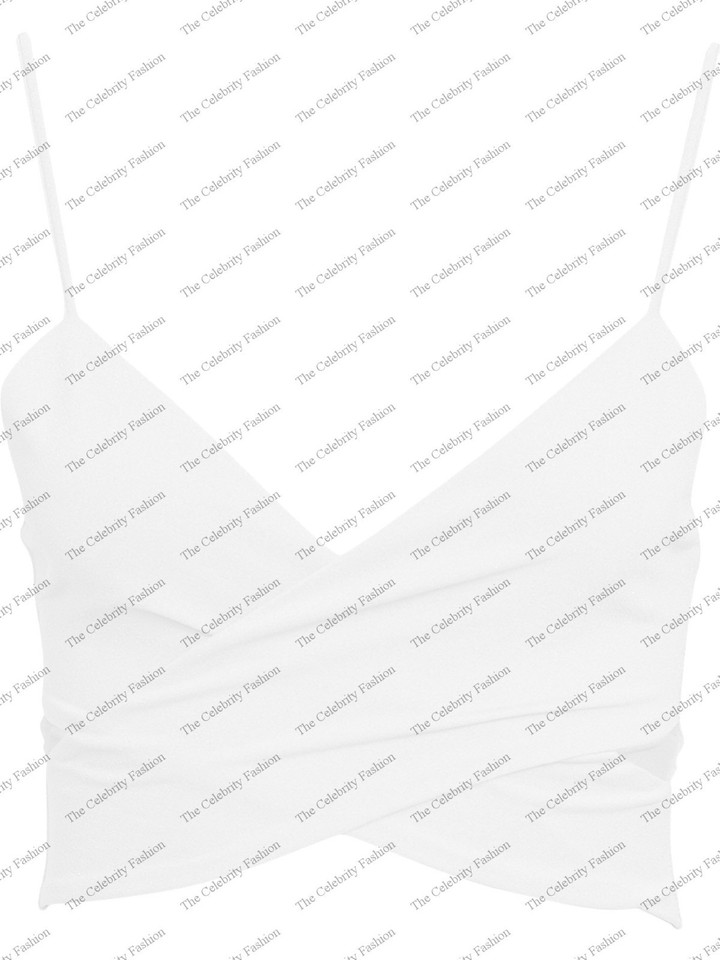 New Women Cross Over Crop Top Ladies Celeb Bra let V Neck Cut Out Vest ...