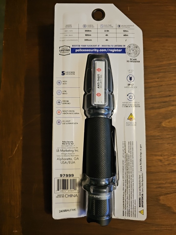 Police Security Trace Tact 350 Lumen LED Flashlights With 2 AA ...