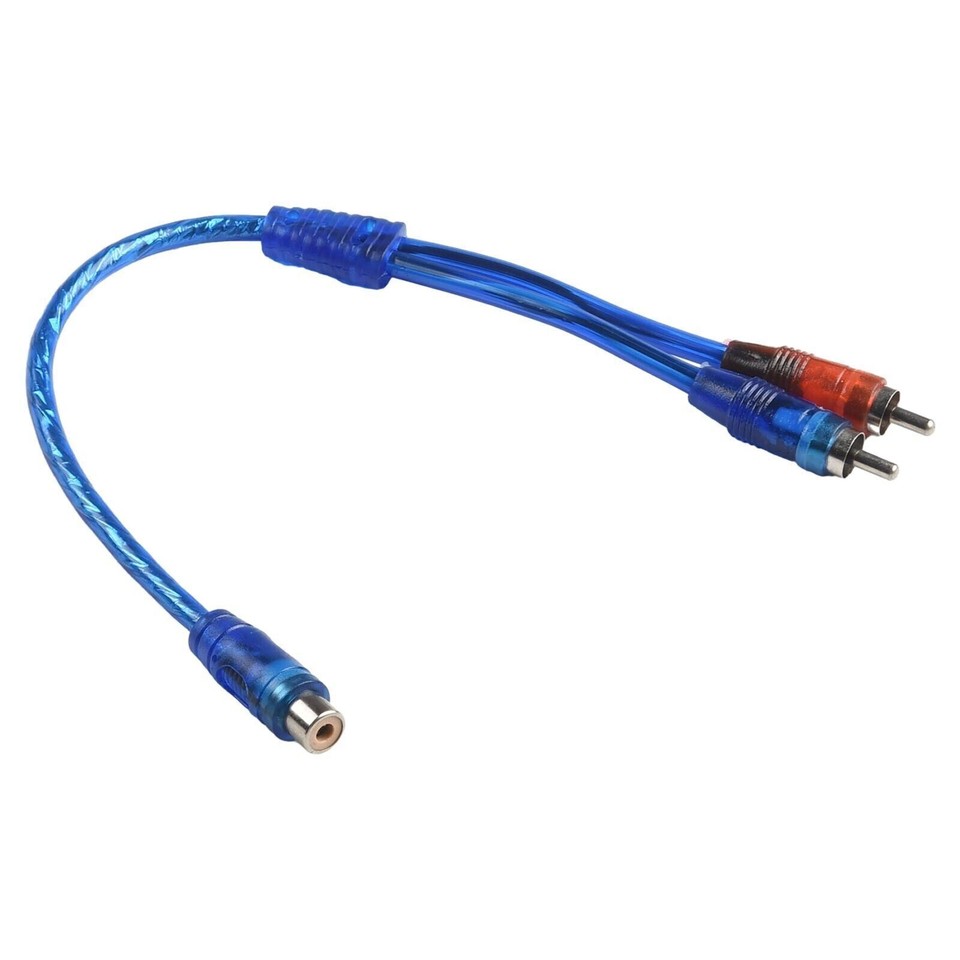 2pcs RCA Y Splitter Audio Jack Cable Adapter 1 Female to 2 Male ...