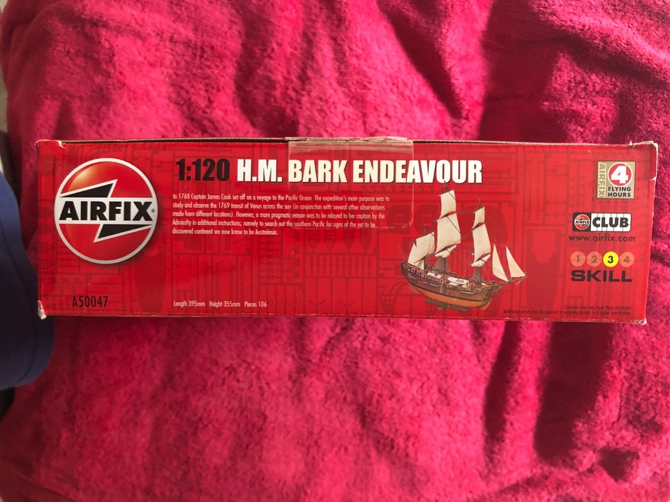 Airfix H.M. Bark Endeavour 250th Anniversary Boxing | eBay UK