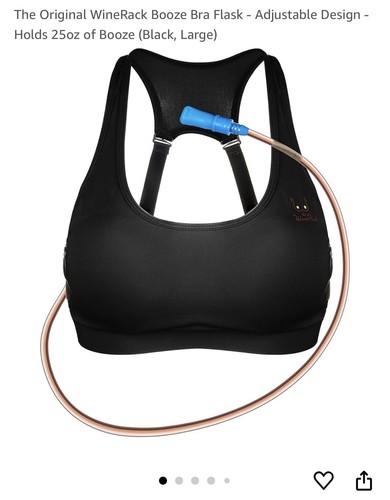 The Original WineRack Booze Bra Flask - Adjustable Design - Holds 25oz ...