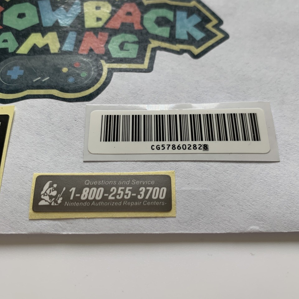 Replacement OEM Stickers Nintendo Gameboy Color Service Label Barcode ...