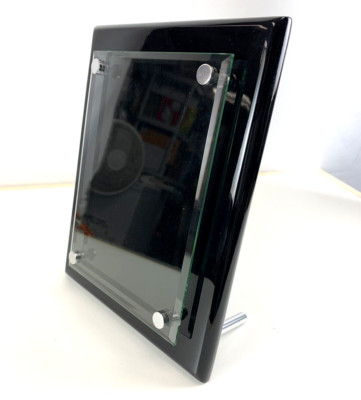 Piano Black Finish Floating Glass Plaque, Custom Engraved 8"x10" | eBay