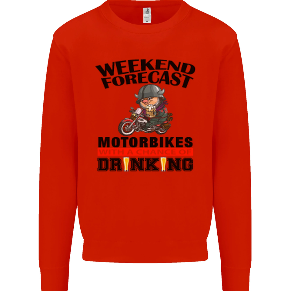 Biker Weekend Forecast Motorbikes Mens Sweatshirt Jumper | eBay UK